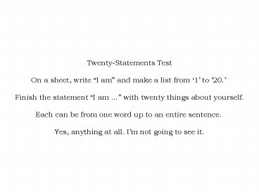 PPT – TwentyStatements Test PowerPoint presentation | free to view - id ...