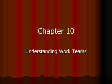 Understanding Work Teams presentation | free to view