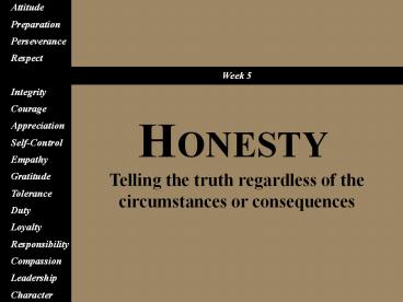 HONESTY presentation | free to view