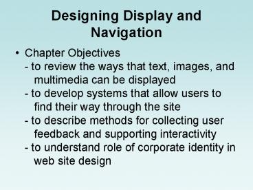 Designing Display and Navigation presentation | free to download