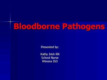 PPT – Bloodborne Pathogens PowerPoint presentation | free to view - id ...
