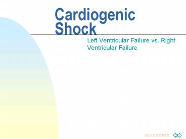 Cardiogenic Shock presentation | free to view