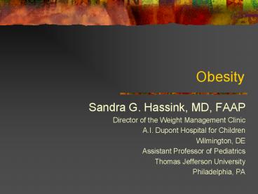 PPT – Obesity PowerPoint presentation | free to view - id: 5e493-ZDc1Z