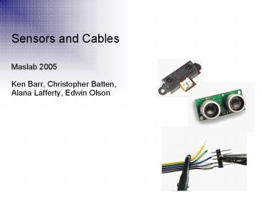 PPT – Sensors and Cables PowerPoint presentation | free to download ...