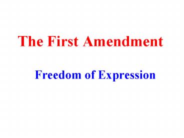 PPT – The First Amendment PowerPoint presentation | free to view - id ...