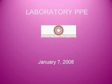 LABORATORY PPE presentation | free to view