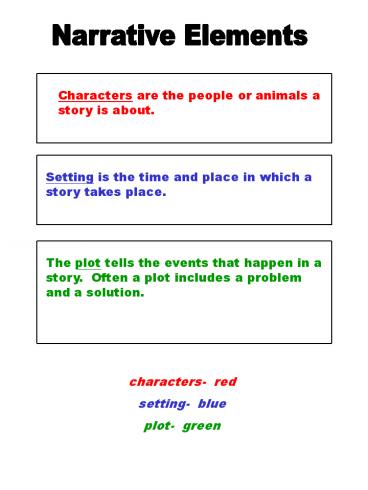 Narrative Elements presentation | free to view