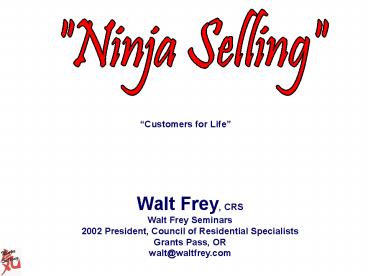Ninja Selling presentation | free to view