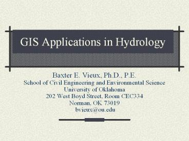 PPT – GIS Applications in Hydrology PowerPoint presentation | free to ...