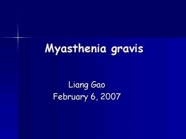 Myasthenia gravis presentation | free to view