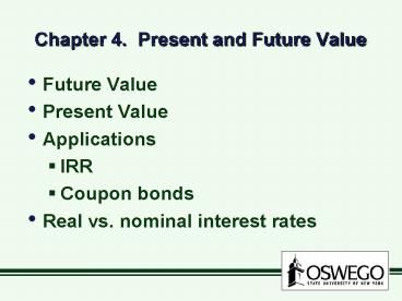 Chapter 4. Present and Future Value presentation | free to download