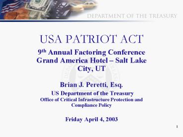 PPT – USA PATRIOT ACT PowerPoint presentation | free to view - id ...