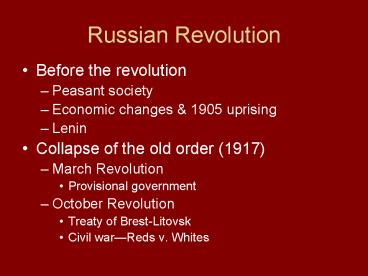 Russian Revolution presentation | free to view