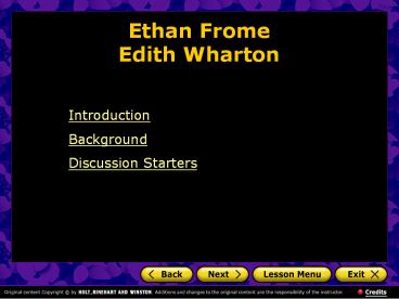 Ethan Frome Edith Wharton presentation | free to view