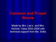 PPT – Common and Proper Nouns PowerPoint presentation | free to ...