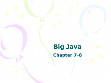 Big Java presentation | free to view
