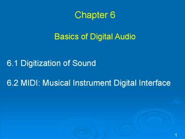 Basics of Digital Audio presentation | free to view