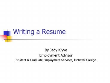PPT – Writing a Resume PowerPoint presentation | free to view - id ...