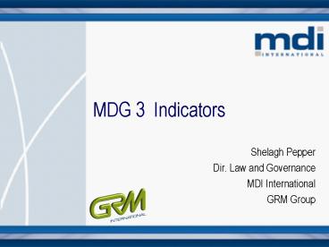 PPT – MDG 3 Indicators PowerPoint presentation | free to view - id ...