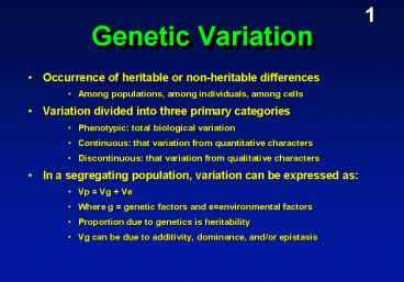 Genetic Variation presentation | free to view