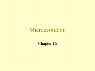 Microevolution presentation | free to view