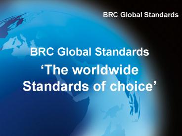 BRC Global Standards presentation | free to download