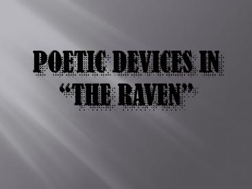 POETIC Devices in The Raven presentation | free to view
