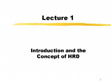 Introduction and the Concept of HRD presentation | free to view