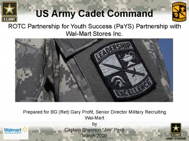 US Army Cadet Command presentation | free to view