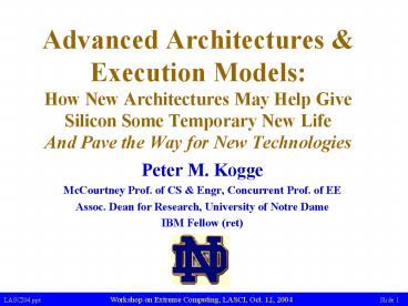 PPT – Advanced Architectures PowerPoint presentation | free to download ...