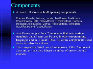 PPT – Components PowerPoint presentation | free to view - id: 69606-YWRiN
