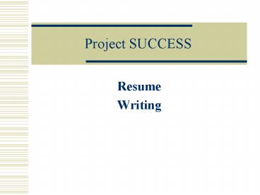Project SUCCESS presentation | free to view