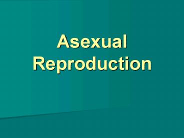 Asexual Reproduction presentation | free to view