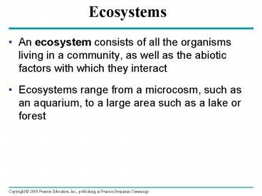 Ecosystems presentation | free to view