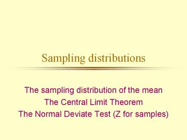 PPT – Sampling distributions PowerPoint presentation | free to view ...