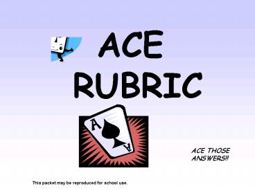 PPT – ACE PowerPoint presentation | free to view - id: 6d617-NzEwY