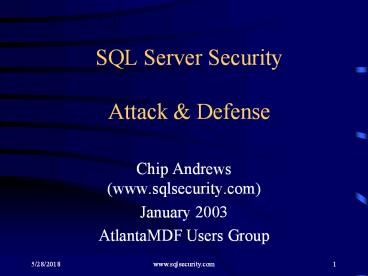 PPT – SQL%20Server%20Security%20%20Attack%20 PowerPoint presentation ...