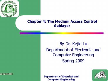 Chapter 4: The Medium Access Control Sublayer presentation | free to view