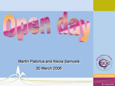 Open day presentation | free to view