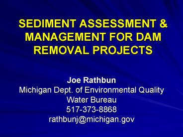 SEDIMENT ASSESSMENT presentation | free to view