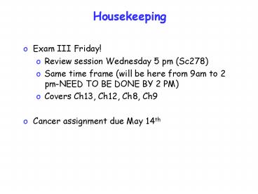 Housekeeping presentation | free to view