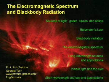 PPT – The Electromagnetic Spectrum and Blackbody Radiation PowerPoint ...