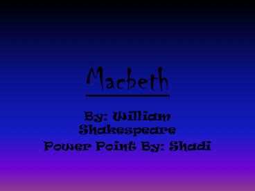 Macbeth presentation | free to download