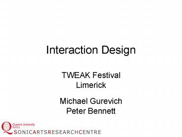 Interaction Design presentation | free to view