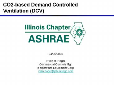 CO2based Demand Controlled Ventilation DCV presentation | free to view