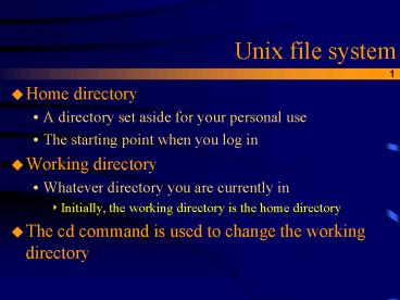 Unix file system presentation | free to view