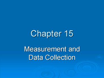Measurement and Data Collection presentation | free to view