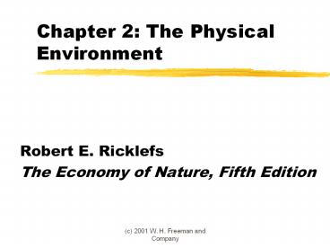 Chapter 2: The Physical Environment presentation | free to download