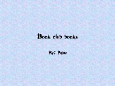 PPT – Book club books PowerPoint presentation | free to view - id ...
