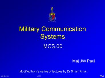 Military Communication Systems presentation | free to view